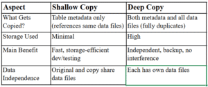 Deep Copy vs Shallow Copy in Databricks Delta Lake - Diggibyte
